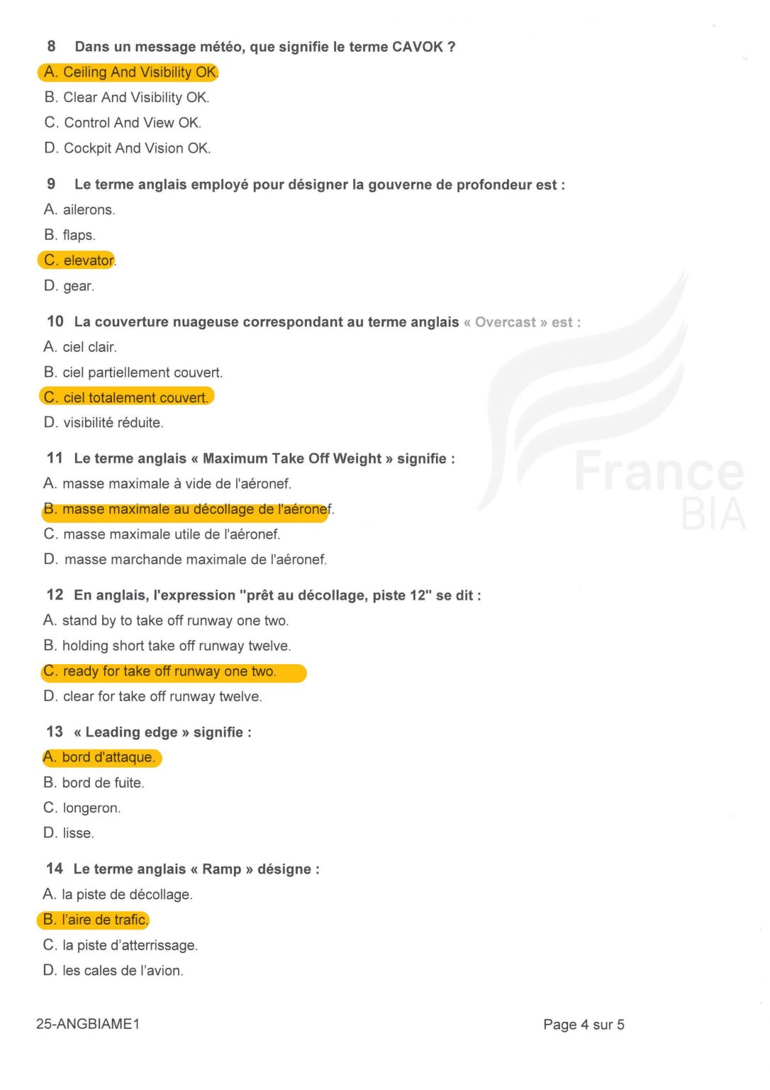 Annales BIA gratuites